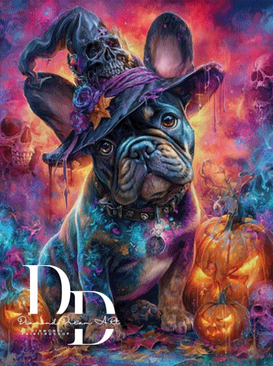 Diamond Painting Bild „Halloween Skull Franzose“ - Diamond Dream ARt
